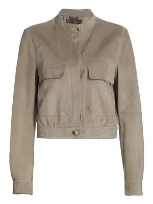 Giorgio Armani Patch-pocket Suede Jacket - Hazelnut