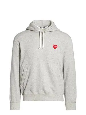 Play Comme Des Garcon Play Hooded Sweatshirt Grey