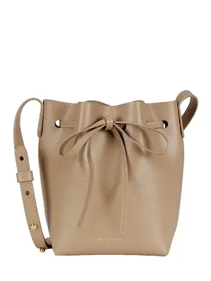 MANSUR GAVRIEL Mansur Gavriel Mini Leather Bucket Bag Beige