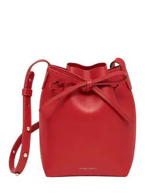 MANSUR GAVRIEL Mansur Gavriel Mini Leather Bucket Bag Flame
