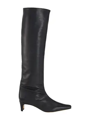 Staud Wally Leather Knee-high Boots Black