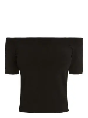 Alexander McQueen Off-the-shoulder Knit Top - Black