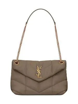Saint Laurent Puffer Shoulder Bag - Brown