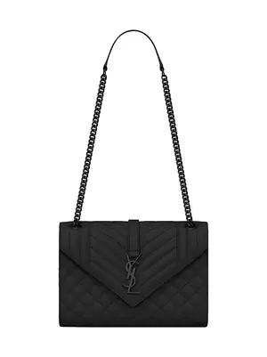 Saint Laurent Saint Laurent Envelope Medium Shoulder Bag Black