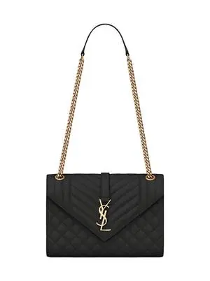 Saint Laurent Envelope Shoulder Bag - Black
