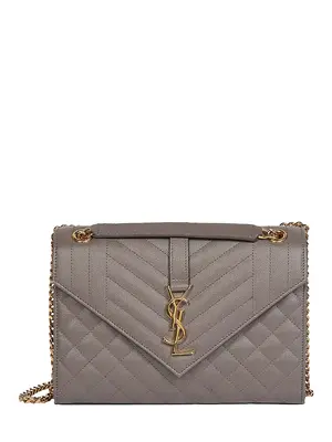 Saint Laurent Saint Laurent Envelope Medium Shoulder Bag Fog