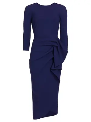 Chiara Boni La Petite Robe Gathered Side Midi-dress - Iris