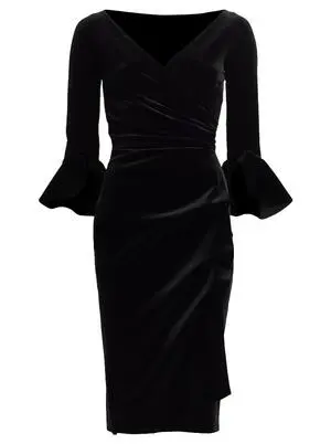 Chiara Boni La Petite Robe Triana Velvet Wrap Dress - Black