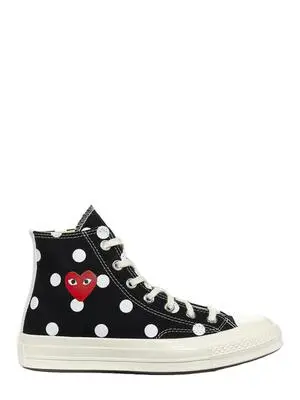 Play Comme Des Garcon Cdg Play X Converse 's Polka Dot High-top Sneakers - Black