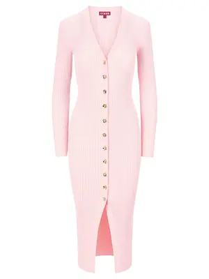 Staud Shoko Colorblocked Midi-dress Cherry Blossom