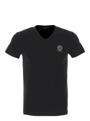 VERSACE V-neck Logo T-shirt