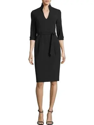 Black Halo Madeline Tie-front Sheath Dress Black
