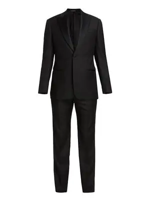 Emporio Armani Peak Lapel Single-button Suit - Black