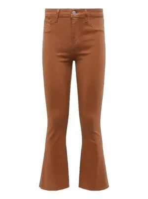 L'Agence Kendra High-rise Crop Flare Pants - Java Coated