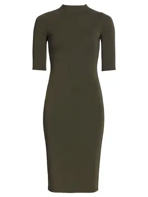 Alice + Olivia Delora Knit Bodycon Dress Olive