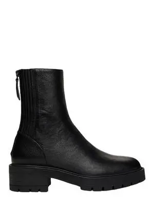 AQUAZZURA Saint Honore Leather Combat Booties - Black