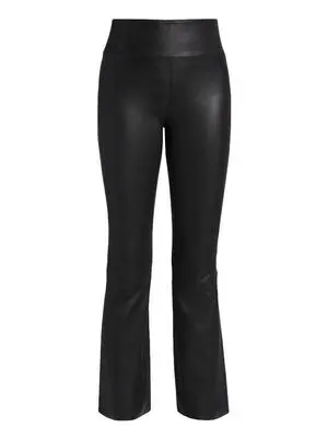 Sprwmn Leather Flare Ankle Leggings - Black