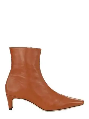 Staud Wally Leather Ankle Boots Tan