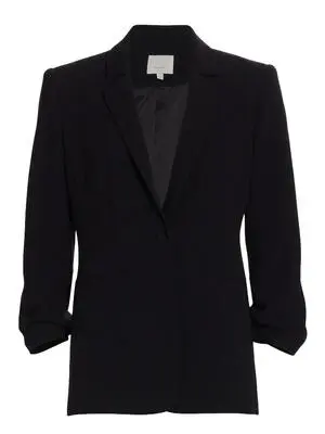 Cinq À Sept Khloe Crepe Ruched Blazer Black