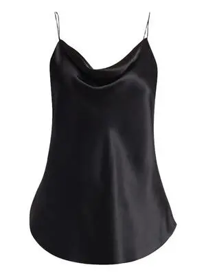 Cinq À Sept Marta Silk Cowlneck Cami Top - Black