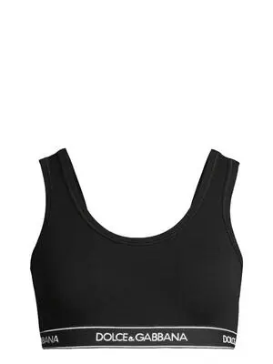 Dolce & Gabbana Logo Band Sports Bra - Black