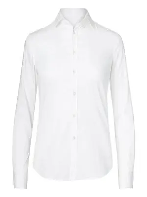 Ralph Lauren Iconic Style Charmain Stretch Sateen Shirt - White