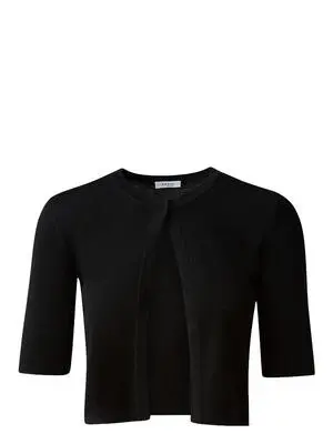 Akris Elements Wool Cropped Cardigan - Black
