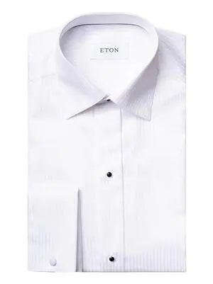 Eton Contemporary-fit Satin Stripe Dress Shirt - White