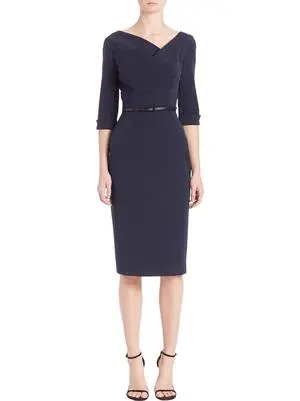 Black Halo Jackie O Three-quarter Sleeve Dress - Eclipse