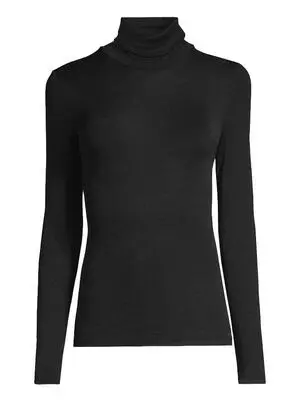 Hanro Wool & Silk Turtleneck Pullover - Black