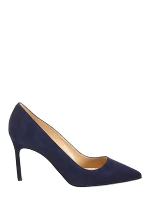 Manolo Blahnik Bb 90mm Suede Pumps Navy