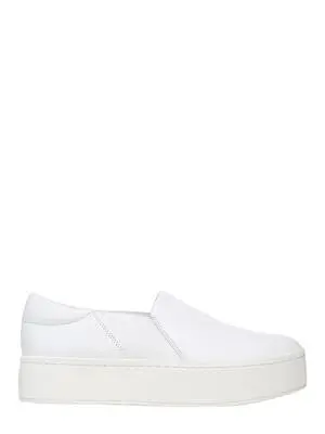Vince Warren Leather Platform Slip-on Sneakers - Plaster