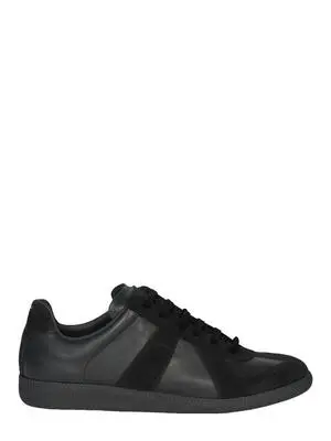 MAISON MARGIELA Replica Leather & Suede Low-top Sneakers Black
