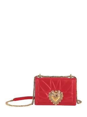 Dolce & Gabbana Dolce & Gabbana Devotion Quilted Leather Shoulder Bag Red