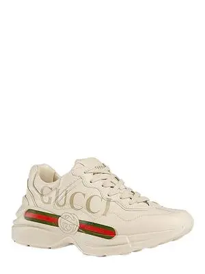 Gucci Rhyton Logo Leather Sneaker - Ivory