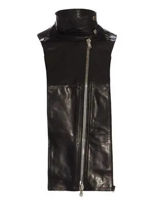 Veronica Beard Moto Leather Dickey - Black