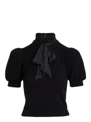 Alice + Olivia ​chase Puff-sleevetop Black
