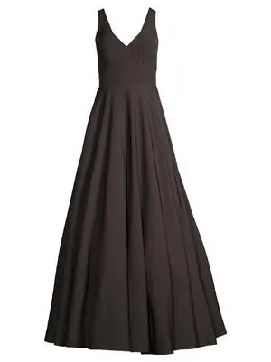 Mac Duggal Tailored V-neck Ballgown - White