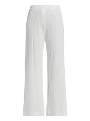 LESET Boxer Rib-knit Pants - White