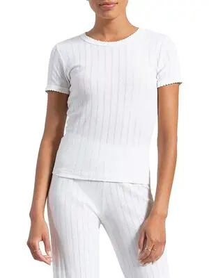 LESET Pointelle Crewneck T-shirt - White