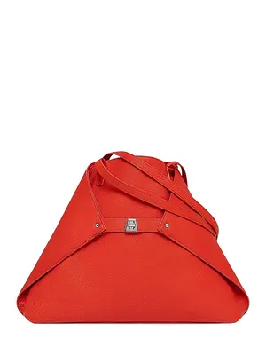Akris Akris Ai Medium Leather Tote Tangerine