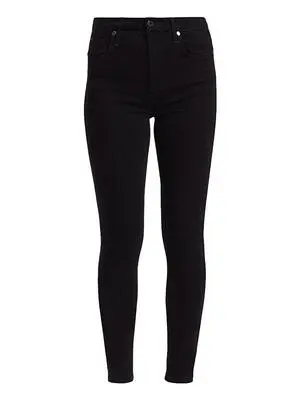 7 For All Mankind The High-rise Skinny Slim Illusion Jeans - Black Rinse