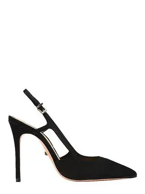 Schutz Boris 75mm Suede Slingback Pumps - Black