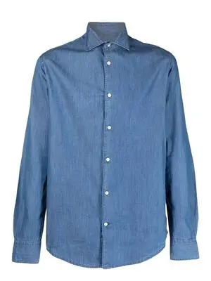 DEPERLU Denim Button-down Shirt - Blue