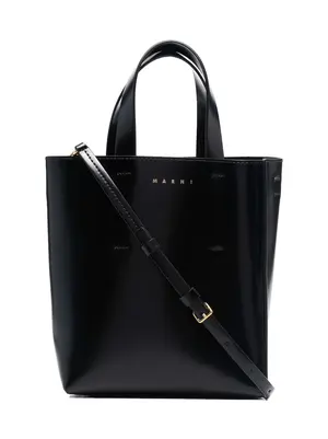 Marni Mini Museo Leather Tote - Black