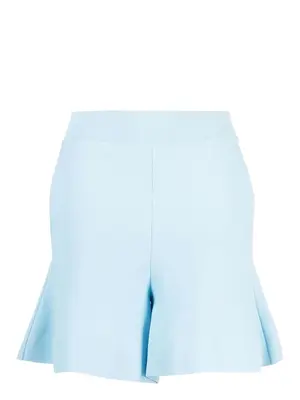 Stella McCartney Peplum-hem Crepe Shorts - Blue