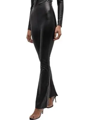 Commando Faux-leather Flared Leggings - Black