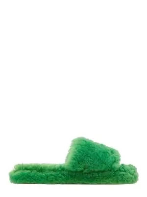 Bottega Veneta Teddy Shearling Slides - Green