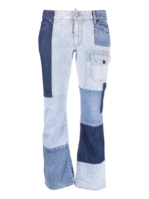Dsquared2 Cropped Patchwork Jeans - Blue