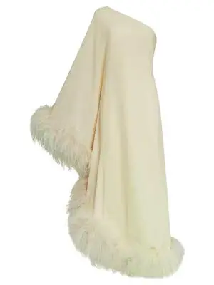 TALLER MARMO Ubud Feather-trim Gown - White